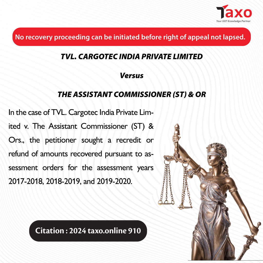 No recovery proceeding can be initiated before right of appeal not ...