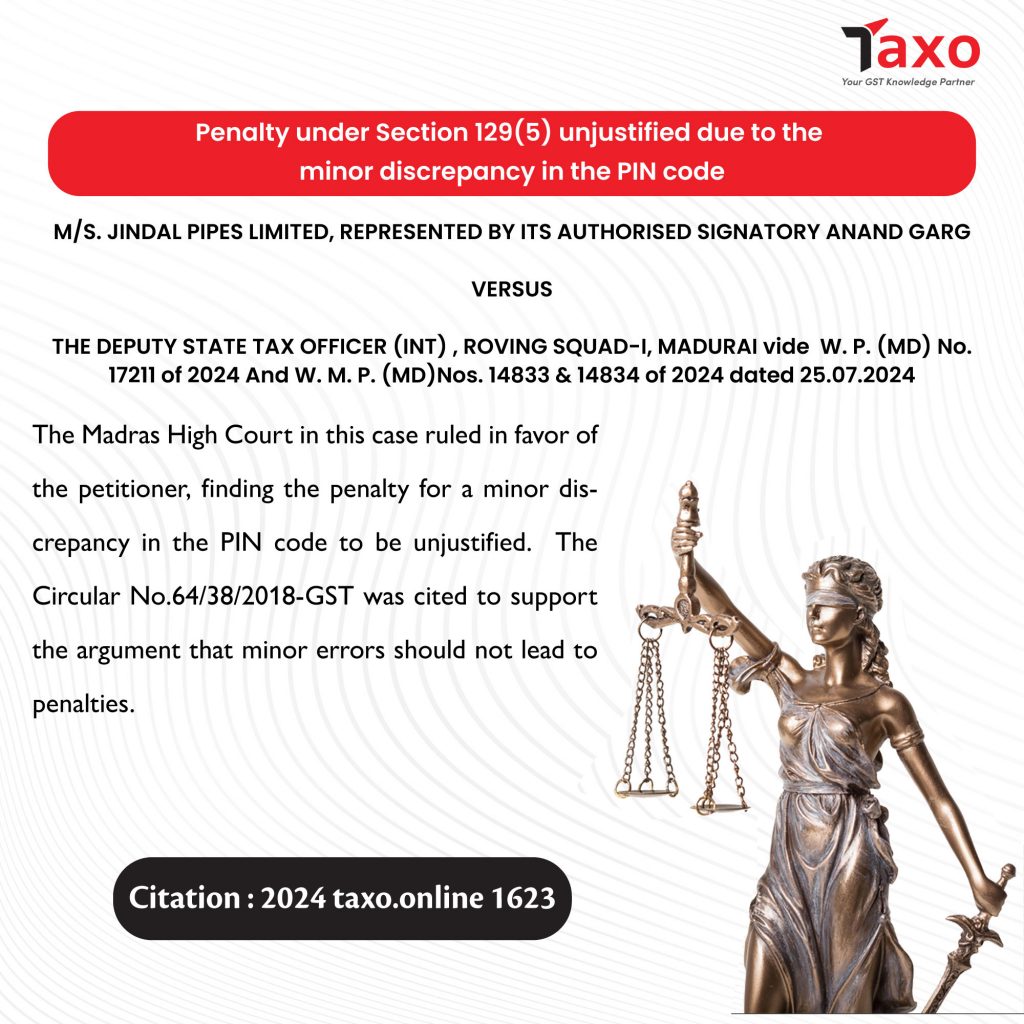 Penalty under Section 129(5) unjustified due to the minor discrepancy ...