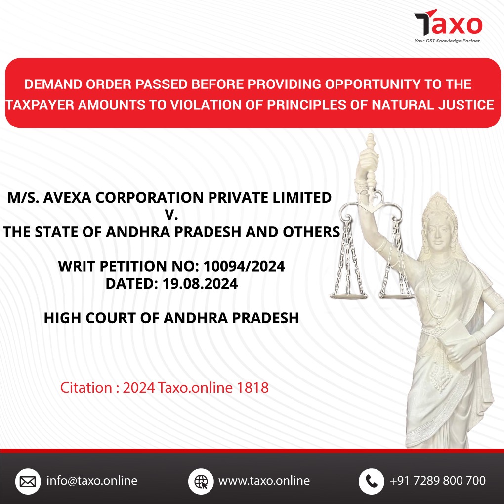 DEMAND ORDER PASSED BEFORE PROVIDING OPPORTUNITY TO THE TAXPAYER ...